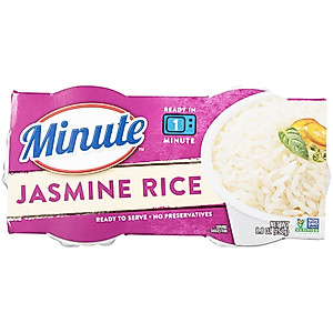 Microwaveable Jasmine Rice Bundle 8.8 Oz 2-Pack of Minute Jasmine Rice in Ready To Serve Cups and 3 My Outlet Mall Resealable Portable Storage Pouches