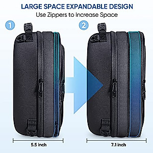 Carrying Case for Oculus Meta Quest 2/Quest Pro and Accessories, Expandable Capacity Generic Compatible with Kiwi Design/BOBOVR All Elite Strap with Battery, Travel Storage Backpack