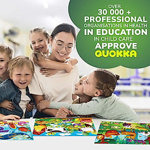 QUOKKA Puzzles for Toddlers 3-5 - 4 x 30 Pieces Puzzles for Kids Ages 2-4 - Animal Learning Jigsaw Puzzles for Kids 4-6 Years Old - Educational Toys for Boy and Girl