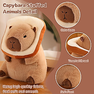NXNYNZ Cute Capybara Plush Kawaii Soft Capybara Plush Doll Pillow with Bread Capybara Stuffed Aniamls Toys for Girls Kids Adults Birthdays Valentines Gift 12 inch