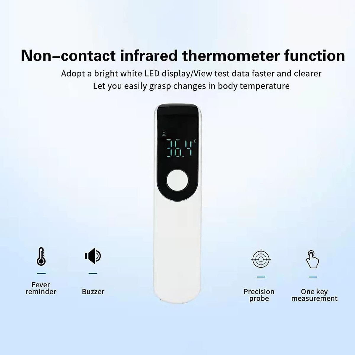 Kuhxz Touchless Forehead Thermometer for Adults & Kids, Digital 𝐈𝐧𝐟𝐫𝐚𝐫𝐞𝐝 Thermometer, LED Display Instant Reading, Mini Portable Handheld Electronic Thermometer, Thermometer for Home Use