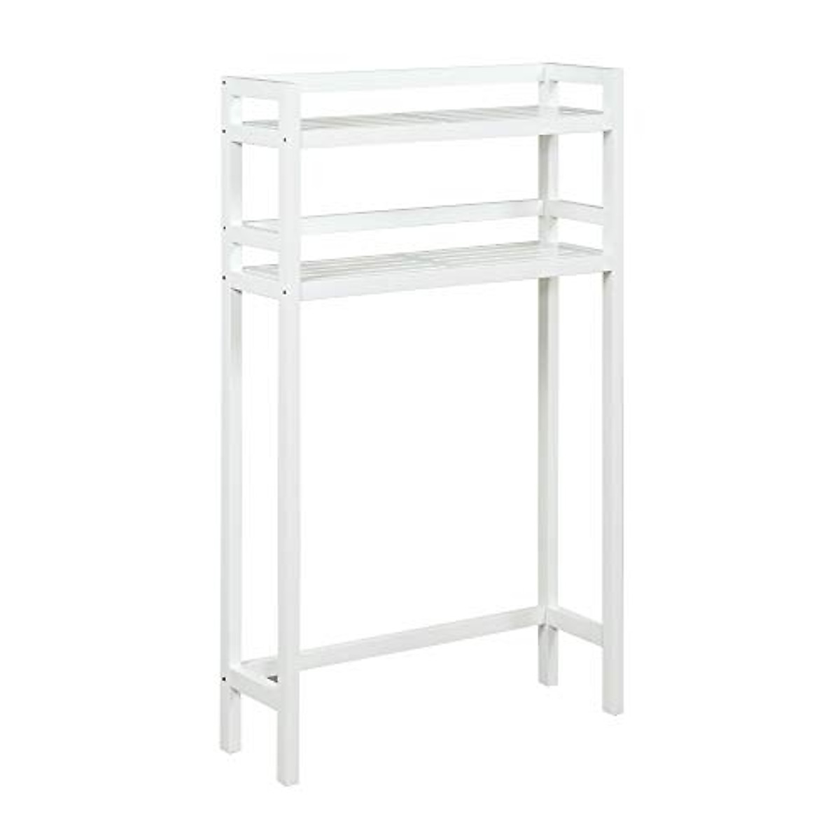 48" White 2-Tier Contemporary Bathroom Space Saver Shelf