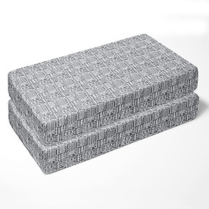 Bacati - Clouds in The City Grey Cityscape 2 Pack 100% Cotton Percale for US Standard Crib/Toddler Bed Fitted Sheets, White/Grey (CCWGCT2CS)