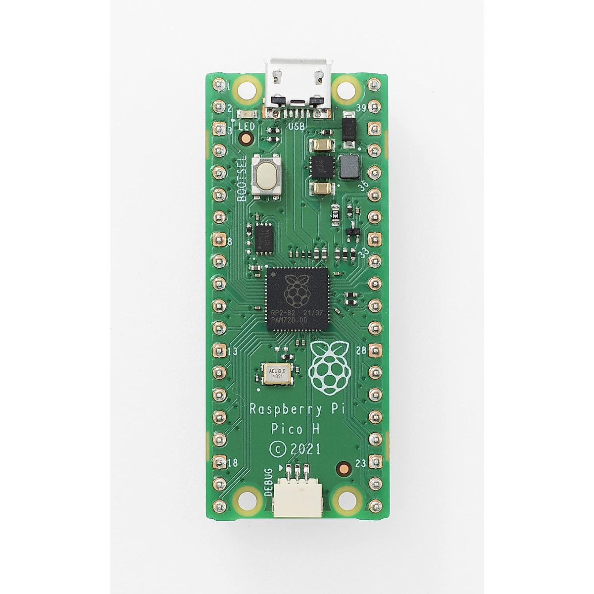 Coolwell Raspberry Pi Pico H Microcontroller Tiny Size Fast Board, Based On Official RP2040 Dual-Core Arm Cortex Processor,Configurable Pin Function