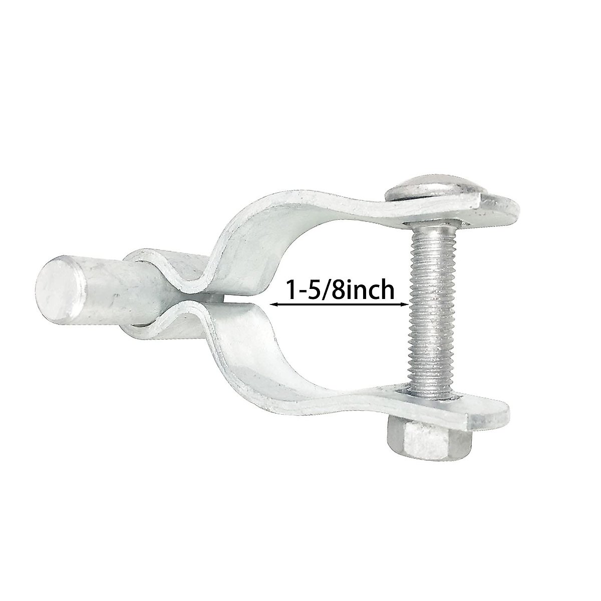 2 Pack Chain Link Fence Gate Post Hinge - Use for Outside Diameter Post/Pipe - Galvanized Chain Link Post Gate Hinge - Nut/Bolt Included (1-5/8 Inch)