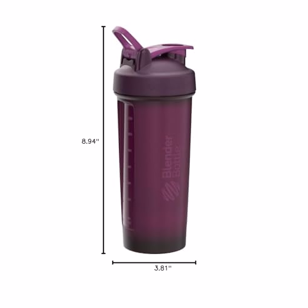 BlenderBottle Classic V2 Shaker Bottle Perfect for Protein Shakes and Pre Workout, 28-Ounce, Plum
