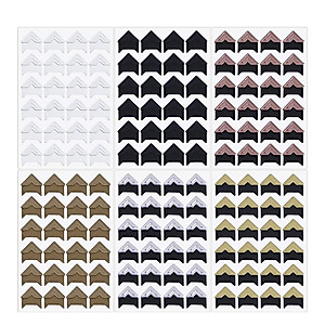 Penta Angel 12 Sheets 6 Colors Photo Corner Stickers Holder Protectors Self Adhesive Photo Mounting Corner Stickers Picture Corners for DIY Scrapbooking Photo Album Personal Journal Diary, 288 Count