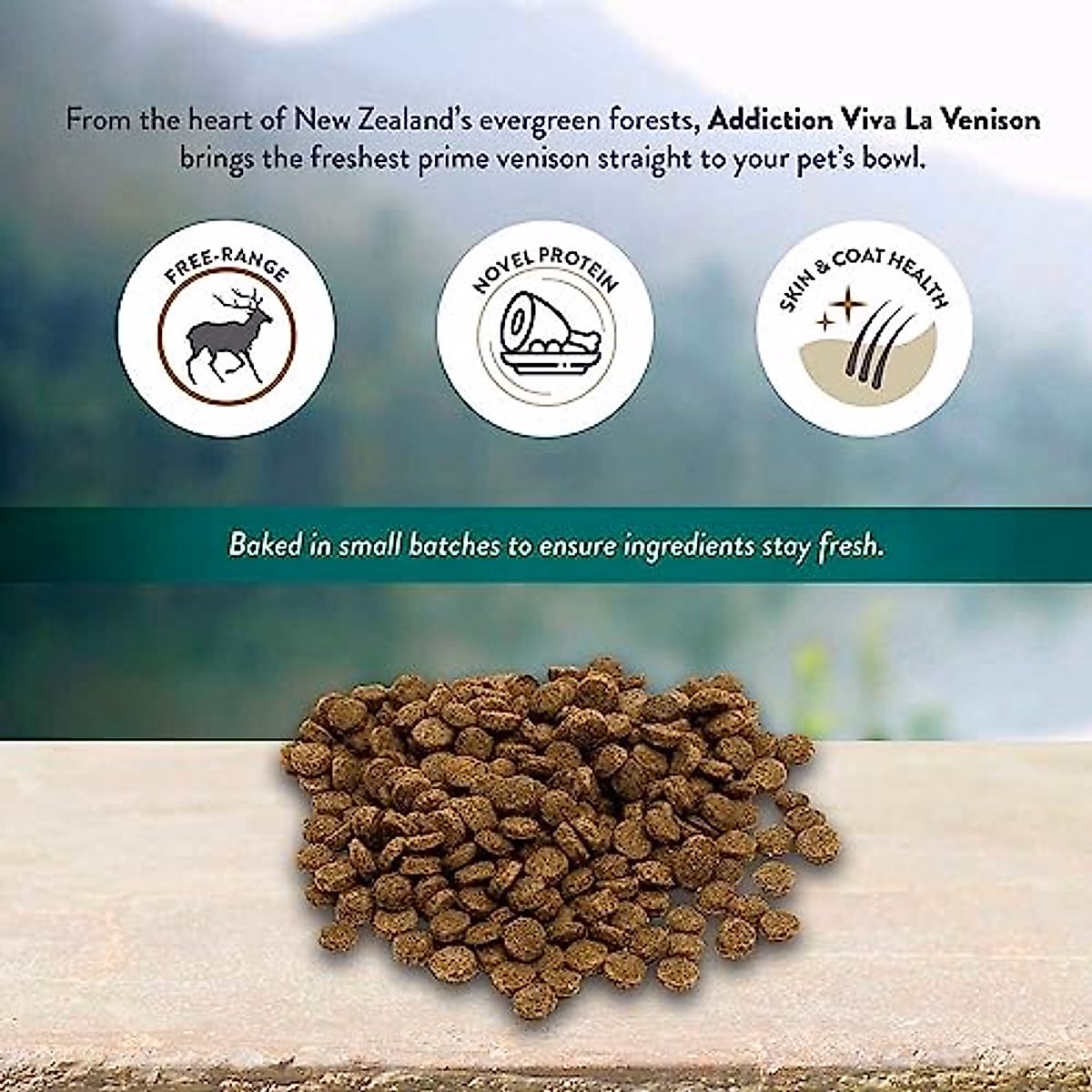Addiction Viva Venison Cat Grain Free Dry Cat Food Novel High Protein Recipe Crafted in New Zealand 4lb