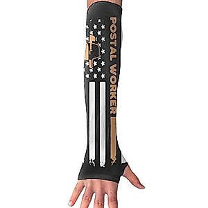 Y Y Y Postal Worker Flag Gloves Anti-UV Sun Protection Arm Sleeve for Men Women,1 Pair