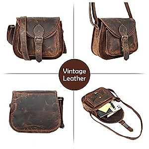 vintage crafts Buffalo Leather Crossbody Satchel Ladies Travel Women Shoulder Bag Genuine Tote Purse Dark Brown
