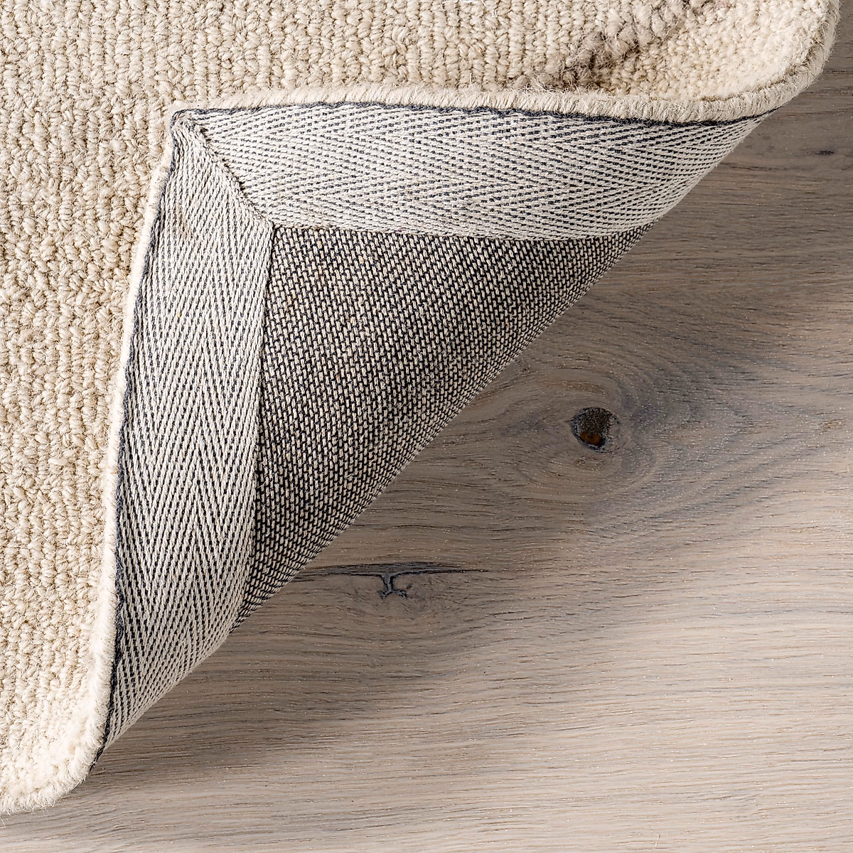 Rugs USA x Arvin Olano Mulholland Textured Wool Area Rug Area Rug, 9x12, Cream