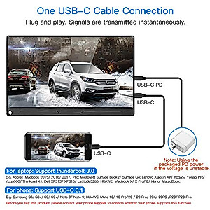 Eyoyo Portable Computer Monitor 4K Gaming Monitor 13.3 inch 3840x2160 UHD IPS Display USB-C Monitor Compatible with Mac Laptop PS4 Xbox One Smartphone