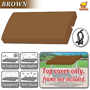 Strong Camel 76"x51" Patio Swing Top Replacement Canopy for Swing Seat 3 Seater Sizes Garden Hammock Outdoor Garden Porch Yard Canopy with Ball Bungees