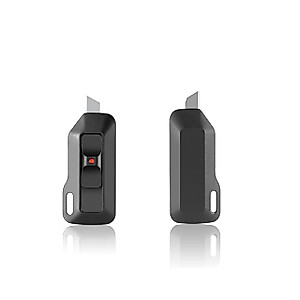 Coreflex Mini Utility Knife Box Cutter Retractable Box Opener, Letter Opener, Steel Blade, Keychain hole, Magnetic. Steel Blade,4pc pack