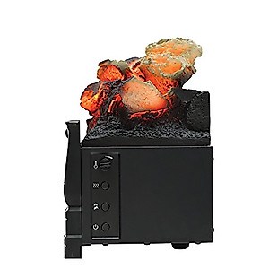 Duraflame DFI030ARU Infrared Quartz Set Heater with Realistic Ember Bed and Logs, Black