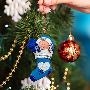 Personalized Baby`s Boy First Christmas Ornament Baby Boy First Christmas Ornament – Personalized Baby Gifts for Newborn Boys Engraved