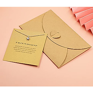 Hundred River Friendship Necklace Star Pendant Chain Necklace with Message Card Gift Card (Star 2s)