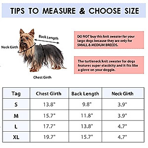 Queenmore Knit Sweater for Dogs, Turtleneck High Elastic Heart Pattern Festival Knitwear with Hind Leg Strings for Small and Medium Dogs (Green,L)