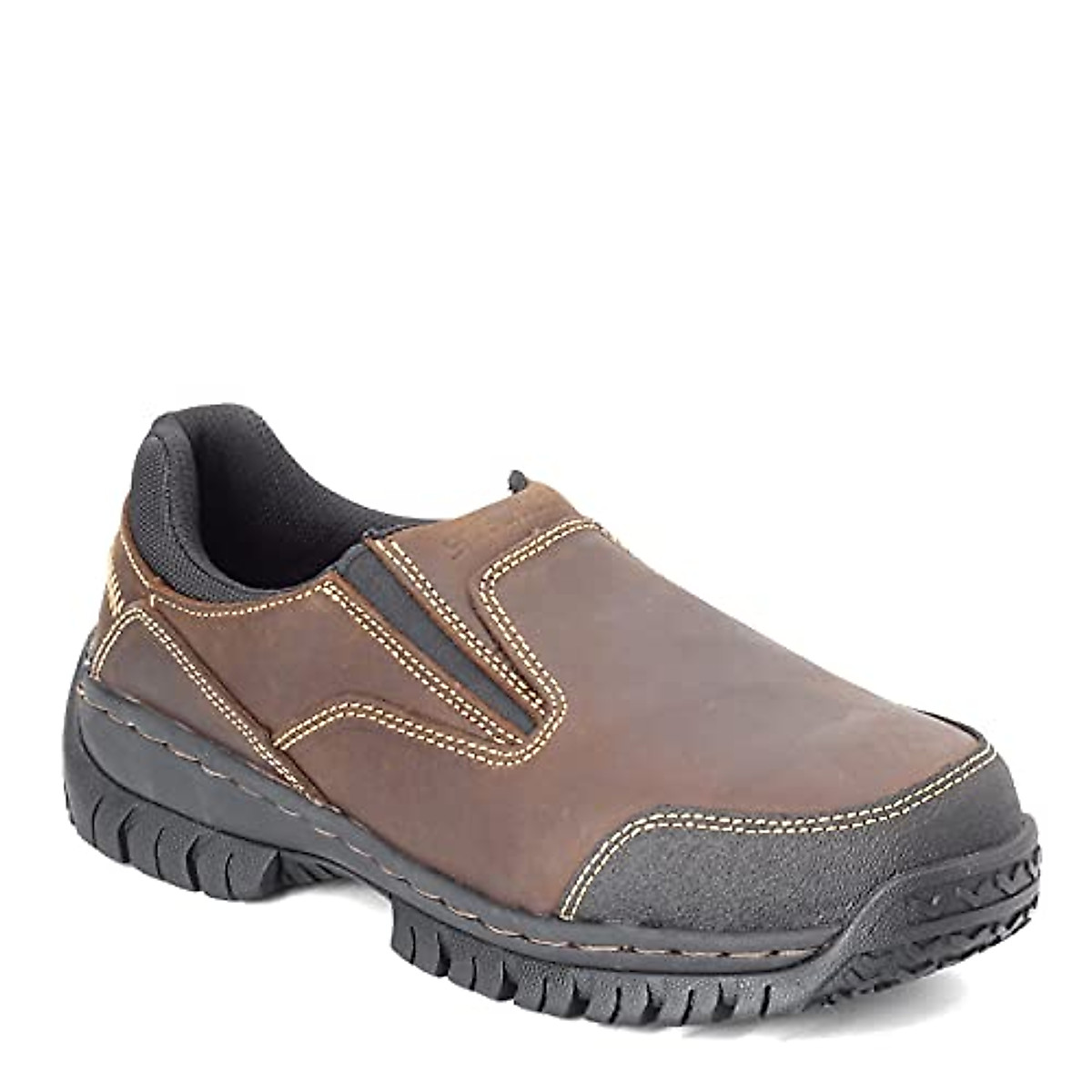Skechers for Work Men's Hartan Slip-On Shoe, Dark Brown, 12 M US