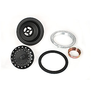 Plumb Pak K5414BLK Keeney Stainless Steel Kitchen Sink Strainer with Fixed Post Basket, Fits Standard 3-1/2-Inch Openings, 3-1/2 In. to 4 In, Black