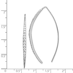 925 Sterling Silver Cubic Zirconia CZ Threader Drop Dangle Earrings