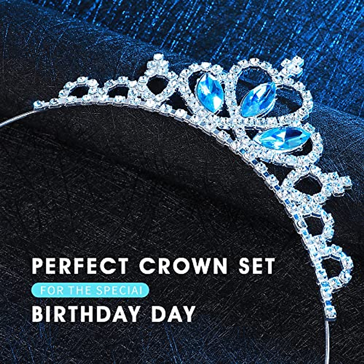 WLLHYF 2 Pieces Girls Crystal Tiara Headband Heart Rhinestone Princess Crown Headband Vintage Hair Bands for Kids Girls Women Wedding Prom Birthday Party