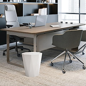 Krijuess 10Pack Office Trash Can with 375 Counts/ 25Rolls Trash Bags, 1.8 Gallons Small Trash Can Bulk for Bathroom, Small Bathroom Garbage Can for Bathroom, Bedroom, Office, Kitchen (5White, 5Black)