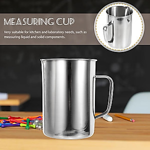 POPETPOP Laboratory Beaker 500ml Beaker Barista Tools Liquid Measuring Beakers Liquid Mixing Cup Scale Cup Coffee Mug Espresso Measuring Glass Water Jug Strong Coffee Stainless Steel Flour