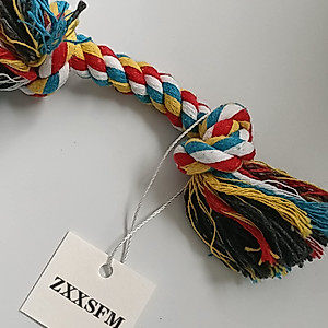 ZXXSFM-Dog toys - Dog Rope Knot Molar Bite Resistant Double Knot Cotton Rope Toy for Teeth Cleaning