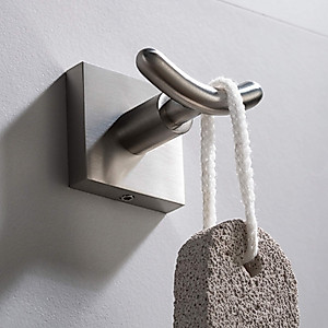 Kraus Ventus Bathroom Robe and Towel Double Hook, Brushed Nickel Finish, KEA-17702BN
