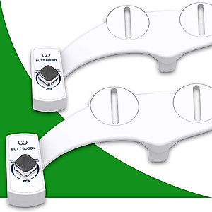 BUTT BUDDY Duo (2 Pack) - Bidet Toilet Seat Attachment & Fresh Water Sprayer (Easy to Install, Dual-Nozzle Cleaning, Non-Electric, Sanitary Bathroom)