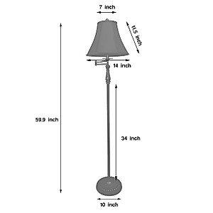 Mestar Decor 60 inch Rustic Bronze Swing Arm Floor Lamp