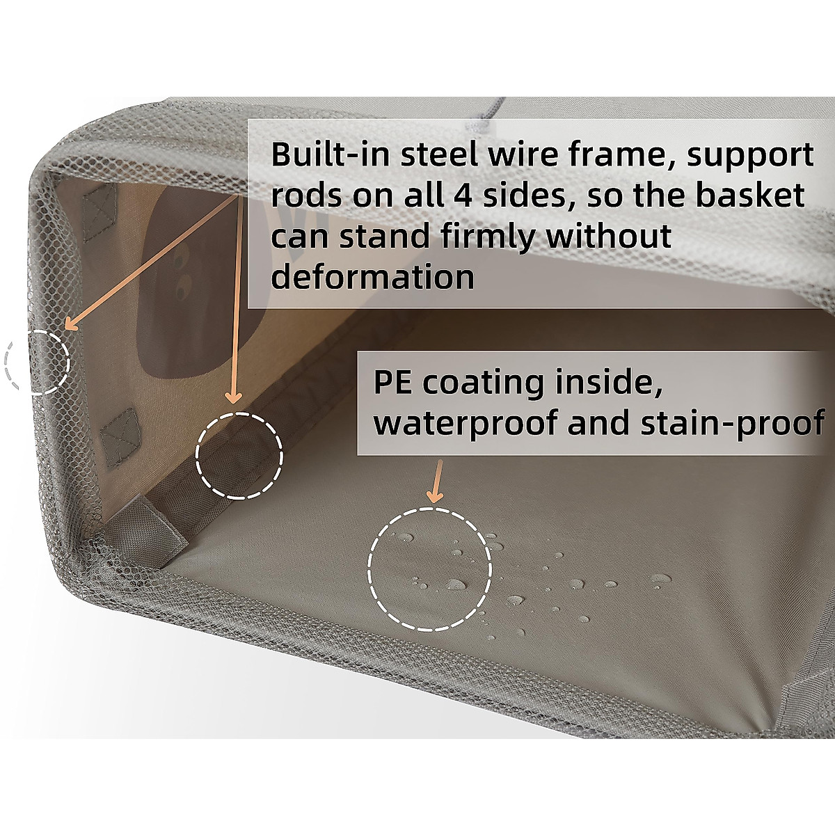 ECOWAN LIVING Laundry Basket with Wheels, Narrow Thin Tall Rolling Collapsible Foldable Laundry Hamper, Waterproof Corner Dirty Clothes Laundry Bin, Handle on Both Side, 58L (Slim Plus/16Gal, Black)