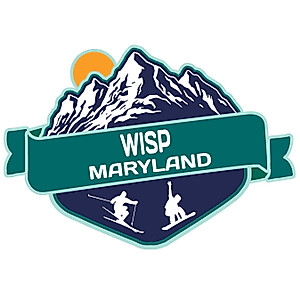 Wisp Maryland Ski Adventures Souvenir 2 Inch Vinyl Decal Sticker Mountain Design