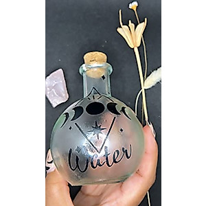 Moon Water Jar, Full Moon Ritual, Moon Phase Glass Bottle, Alter Tools, Stash Jar, Cleansing Tool, Witch Bottle, Cork Bottle, Set intention
