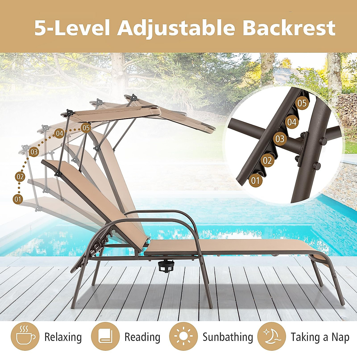 Lounge Chair Recliner, Brown