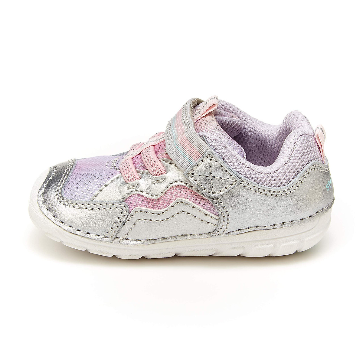 Stride Rite baby girls Soft Motion Kylo Sneaker, Silver/Multi, 5 Toddler US