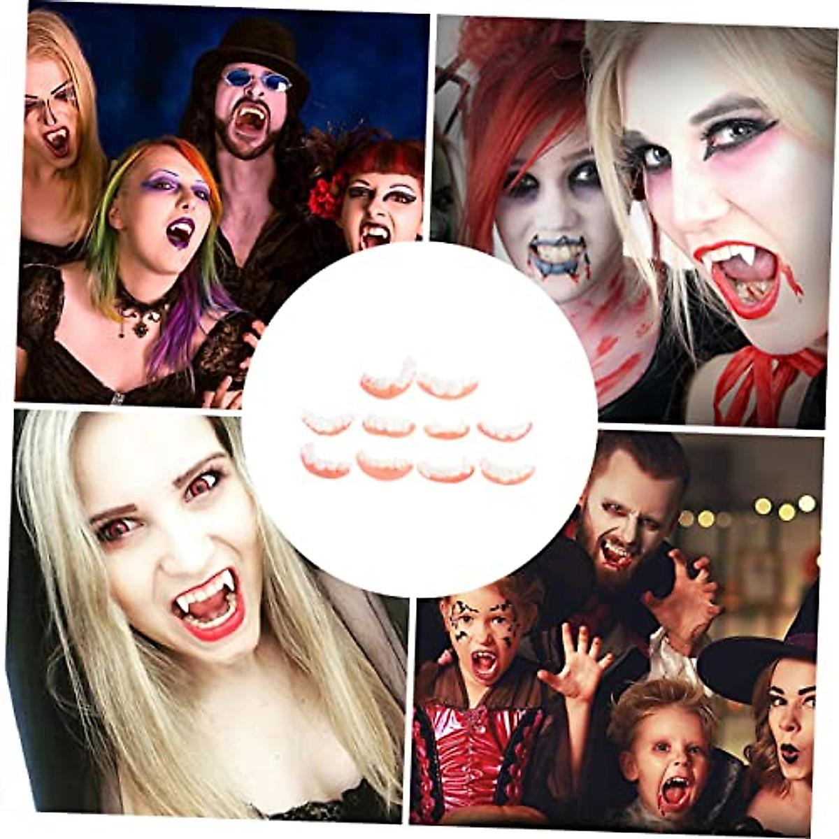 Cosplay Props 10pcs Halloween Dentures Costumes for Cosplay Costumes Teeth Fake Gagtechnoblade Cosplay Dress up Dentures Cover Artificial Teeth Decorate Prom PVC White