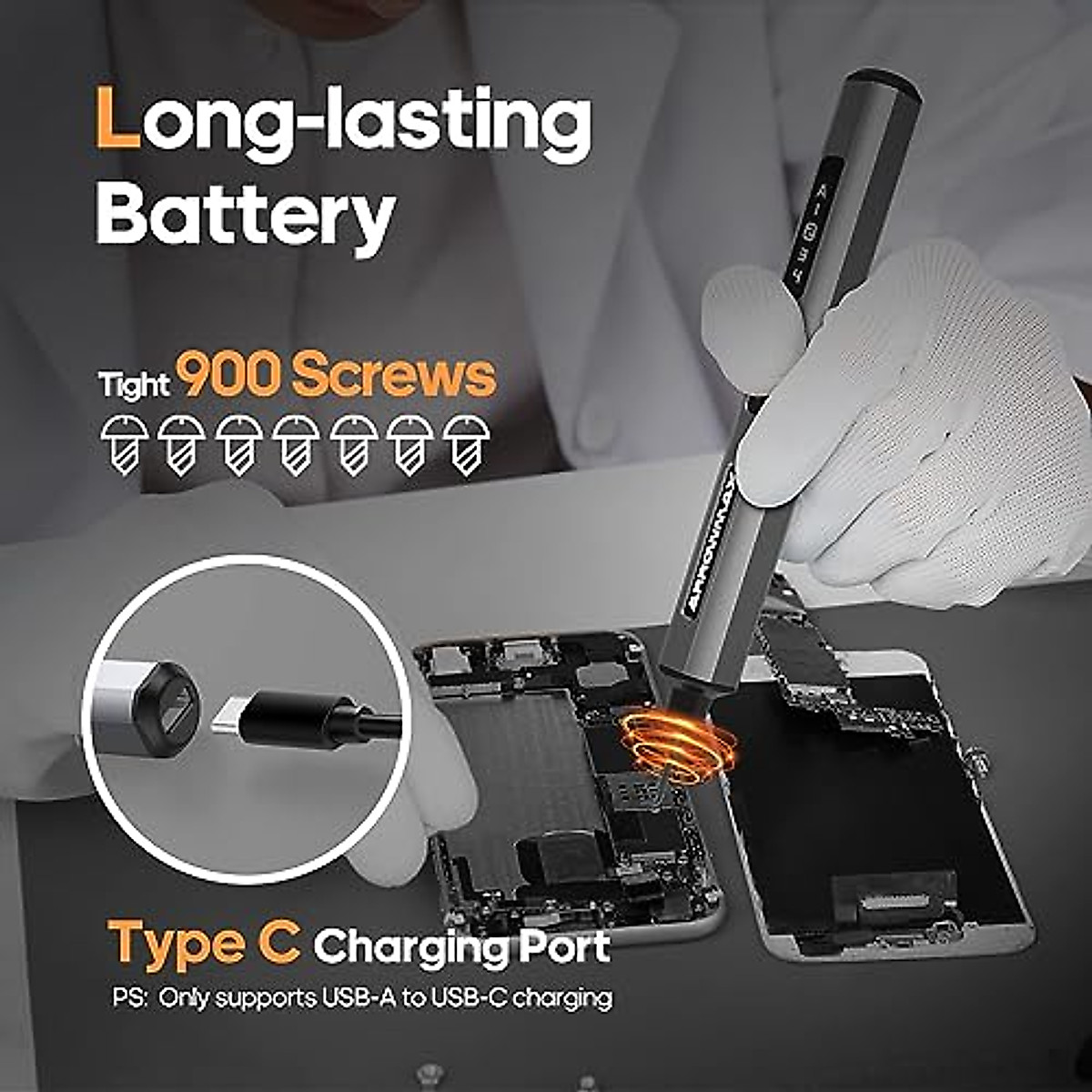 AM ARROWMAX 102 in 1 Electric Screwdriver, Cordless Precision Screwdriver Set with 96 Magnetic Bits, Red Dot, IF Winning Design, Portable Screwdriver Set for Phone Camera Watch (SES PRO PLUS) Grey