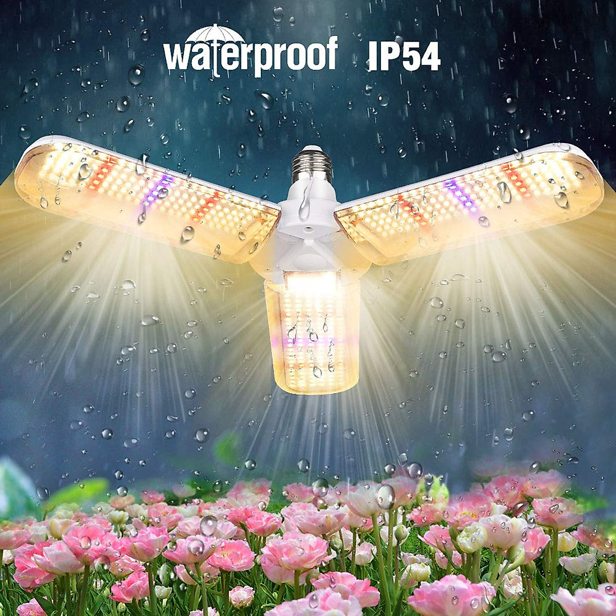 xingruyu [2 Pack 150w LED Grow Light Bulb with 414 LED's Foldable Sunlike Full Spectrum LED Grow Bulb, Plant Light Bulb for Hydroponic Indoor Garden Greenhouse Succulent Veg Flower