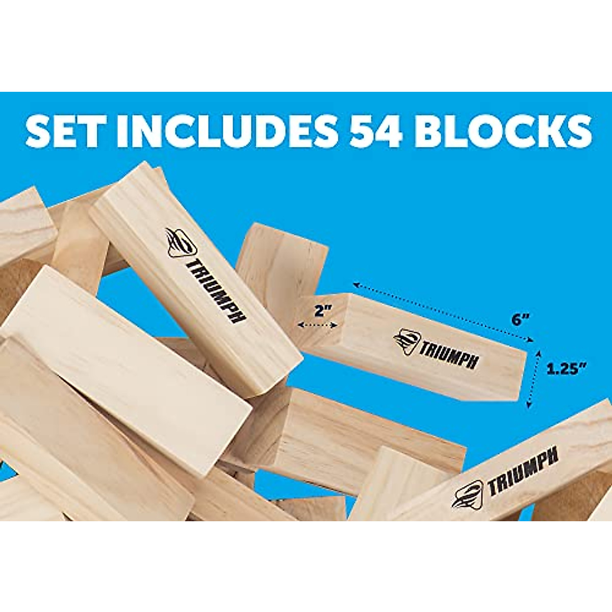 Triumph Sports Triumph Large Tumble Tower - Includes 54 Wood Tumble Blocks and Carry Case