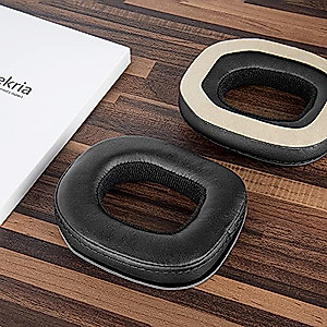 Geekria QuickFit Protein Leather Replacement Ear Pads for Astro A40 TR A50 Headphones Earpads, Headset Ear Cushion Repair Parts (Black)