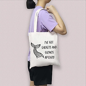 BDPWSS Mermaid Tote Bag For Women Beach Lover Gift I’ve Got Gadgets And Gizmos Aplenty Summer Vacation Gift Beach Themed Gift (Got gadgets TG)