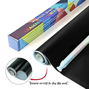 Artbits Large Chalkboard Adhesive Paper Roll (8 FEET) 5 Chalks Included - Peel & Stick Chalkboard Wallpaper for Walls, Tables, Schools, and Classrooms - Alternative to Blackboard Paint