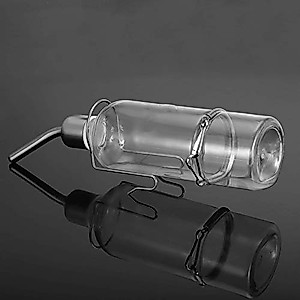 GOTOTOP Parrot Water Feeder Pet Hanging Water Feeding Bottle No Drip Dispenser Pet Supplies with Stainless Steel Ball Nipple for Small Animals Bird Hamster Rabbit Chinchilla Ferret(L)