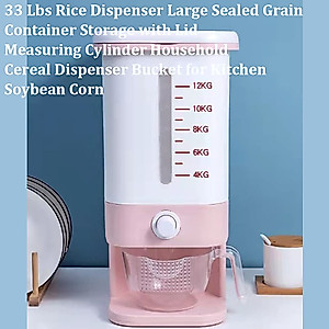 Creamoon WAQIA Rice Bucket Rice Storage Box Large Sealed Grain Container Grain Storage (pink)