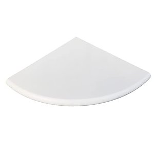 GEOONA White Marble Corner Shower Shelf for Bathroom, 9'' x 9'' x 0.8'' Faux Marble Corner Shelves for Bathroom Wall Mounted Both Side Polished (1, White)
