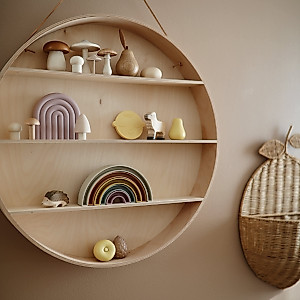 mushie Rainbow Stacker Toy 5pcs | Made in Denmark (Tropical) 1 Year+