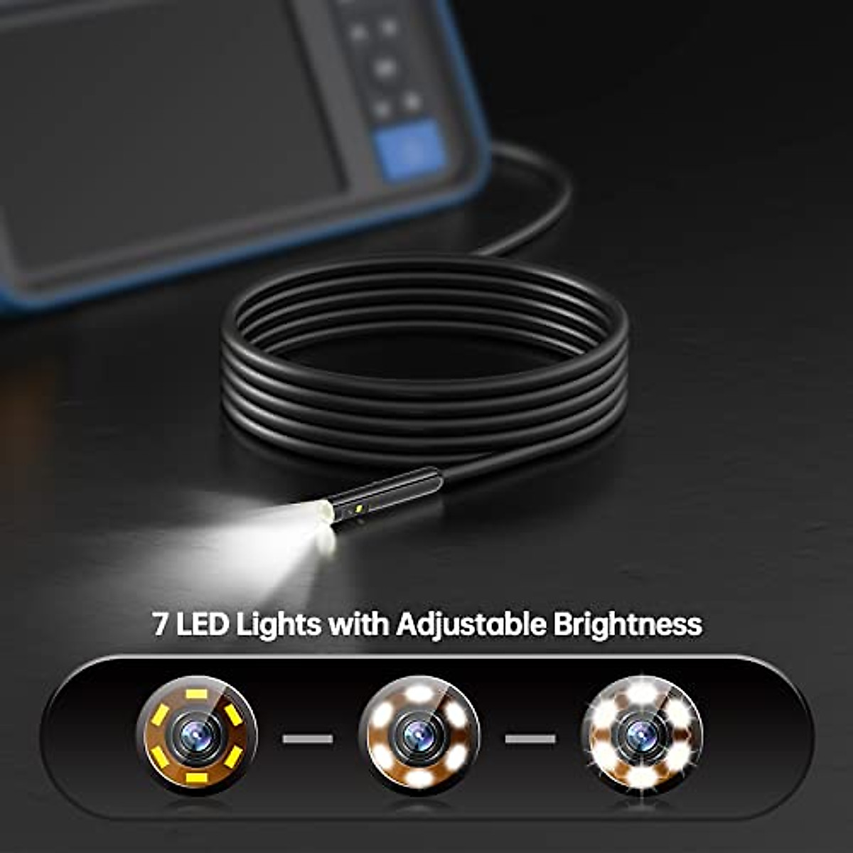 50FT Endoscope Borescope, Teslong Dual Lens Sewer Inspection Camera with 4.5'' Screen, Waterproof Snake Cable, LED Lights, 1080P Fiber Optic Scope Camera for Home Wall Duct Drain Pipe Plumbing