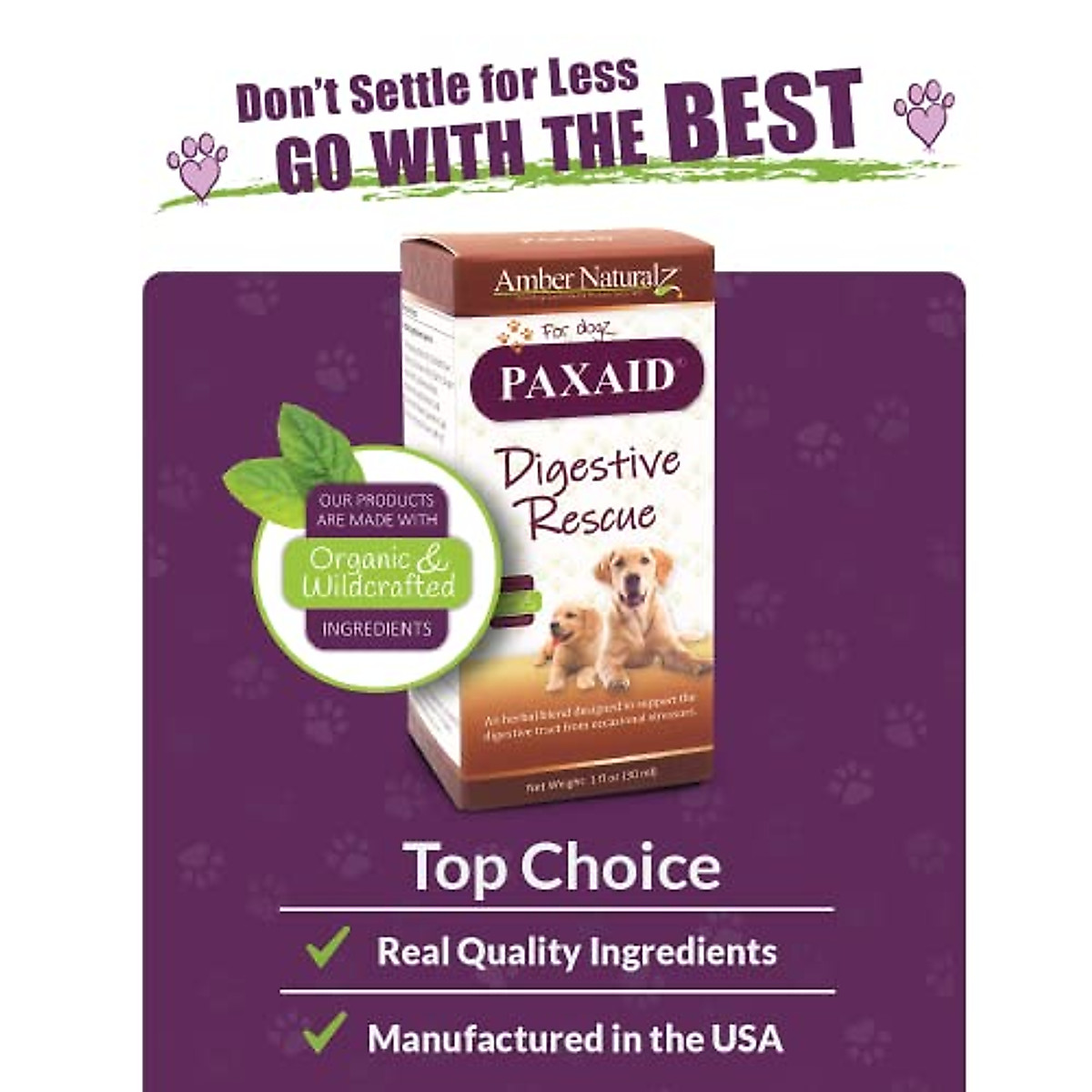 Amber NaturalZ - Paxaid Digestive Rescue - Appetite, Gut, Digestive Health, and Vitality Support for Puppies and Dogs. Helps Support Digestive enzymes and Occasional gastric upsets - 1 Oz Bottle